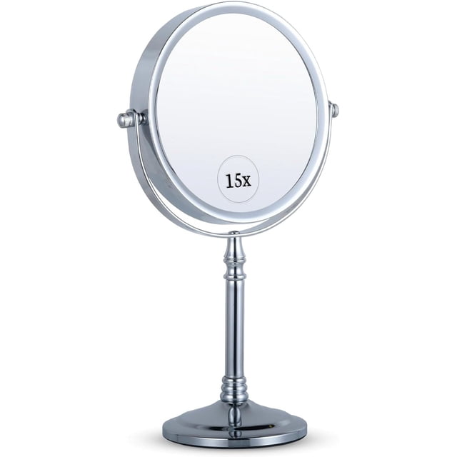MIRRORVANA 15X Magnifying Makeup Mirror with Stand - Double-Sided 15X ...