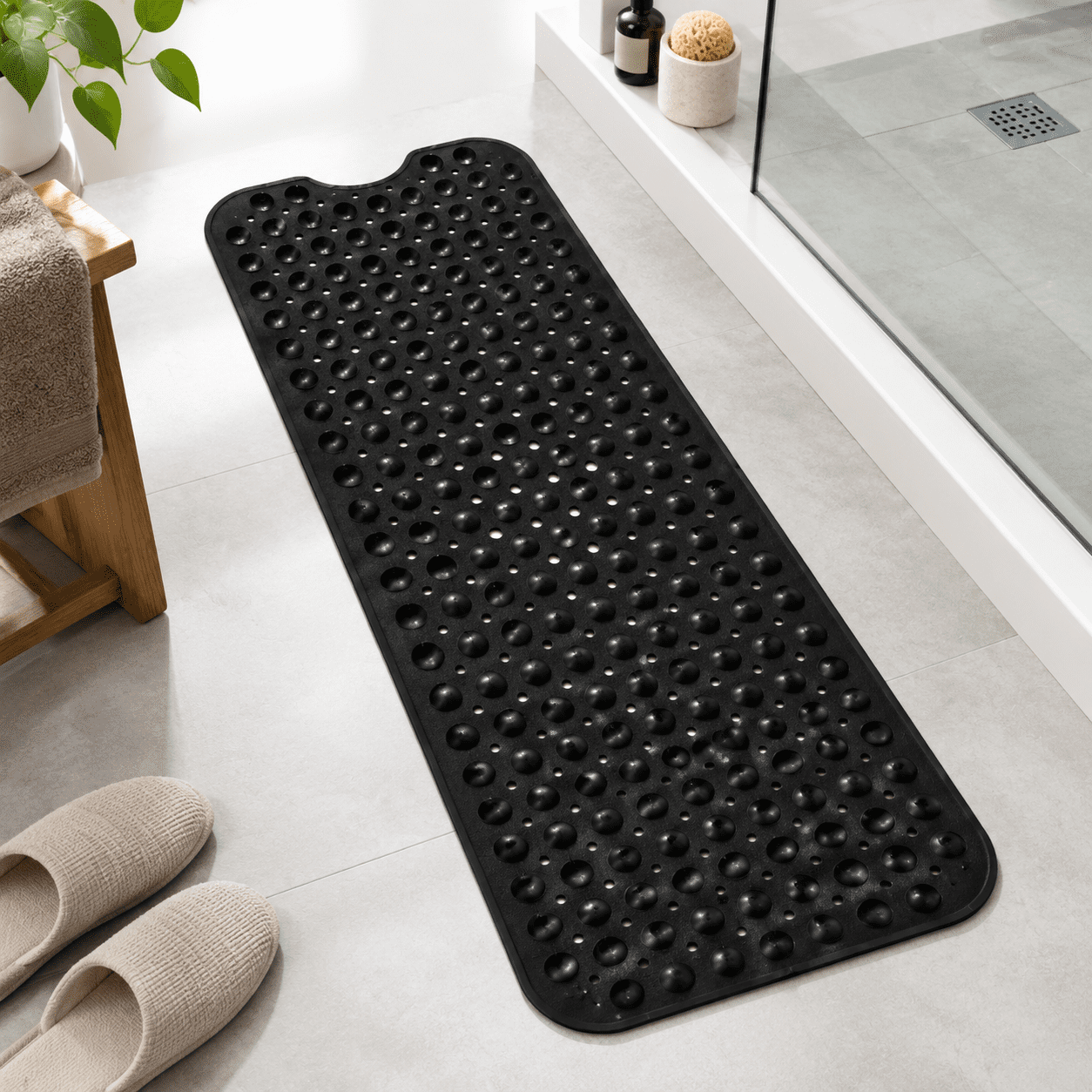 Non-slip Bath Mat And Shower 40x16 Extra Long Black - Walmart.com