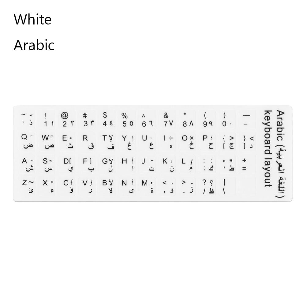 Non-slip Deutsch English Alphabet Layout Keyboard Stickers Russian Letter Spanish White-Arabic ...