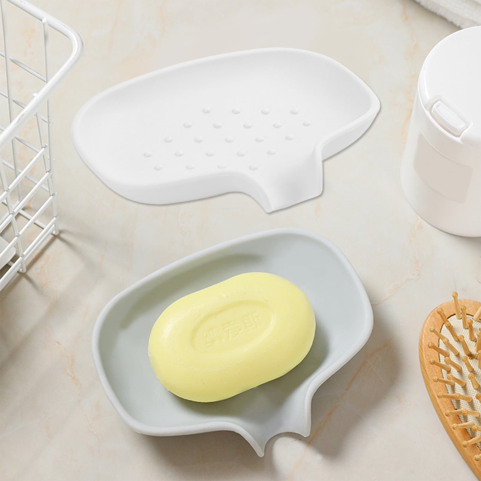 Non-slip Drain Soap Tray, Bathroom Sink Soap Holder, Heavy-duty Plastic ...