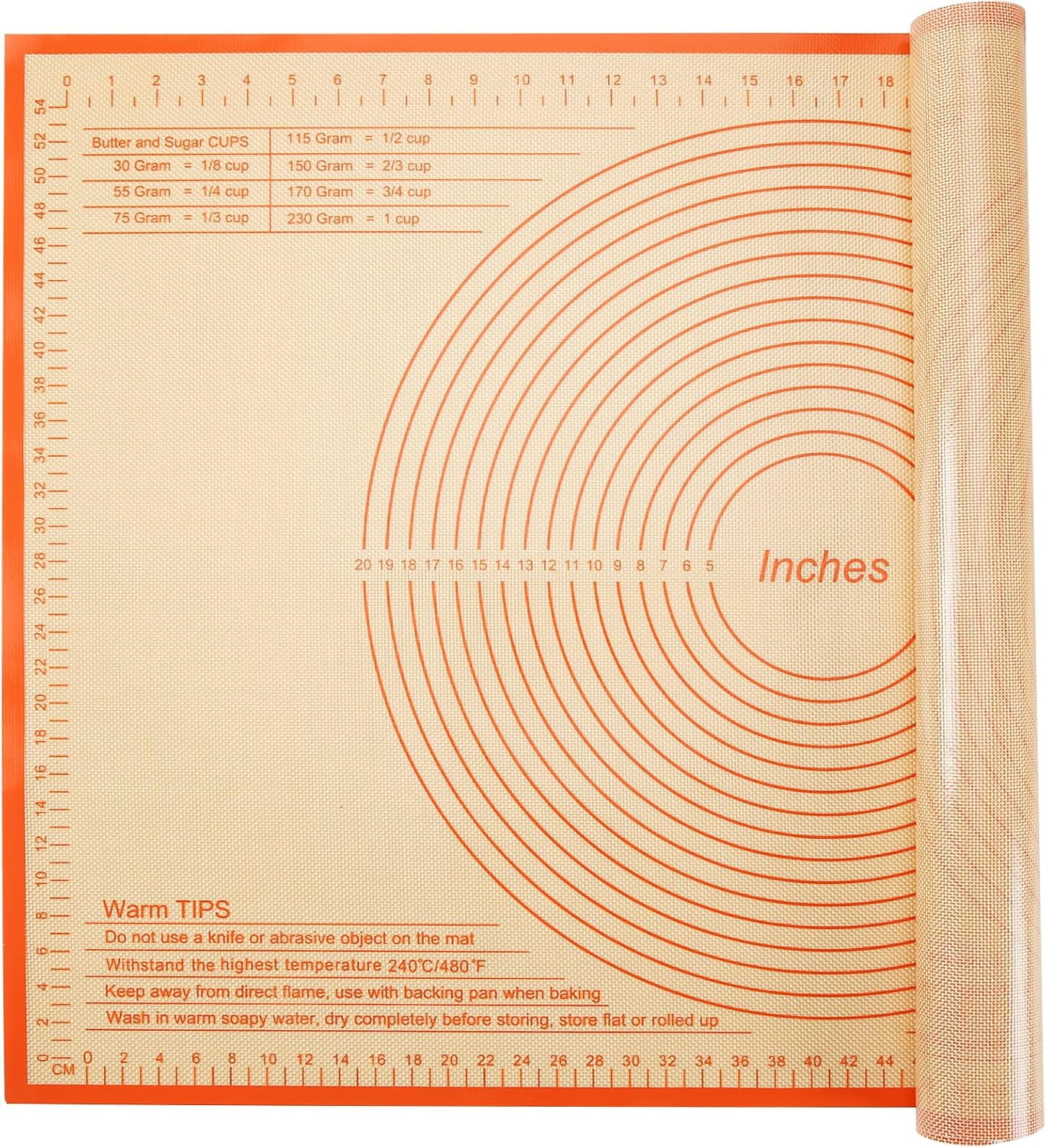 Non-slip Silicone Pastry Mat 34x26 Inch Baking Mat Perfect for Dough ...