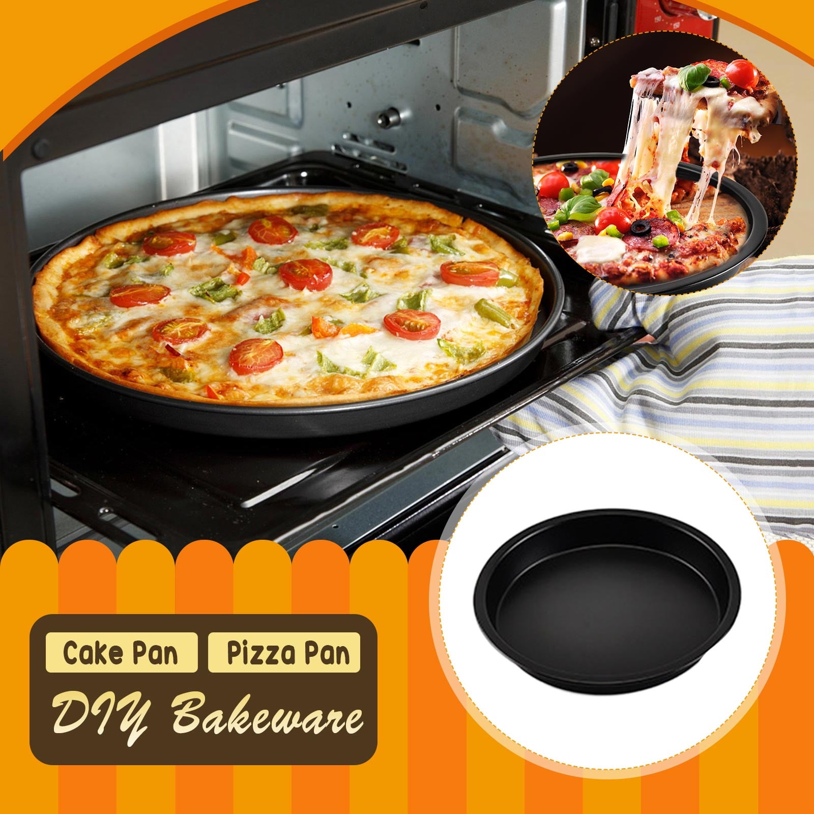 Non-Stick Pan Non-Stick Cake Pan Pizza Pan Round Pizza Pan Diy ...