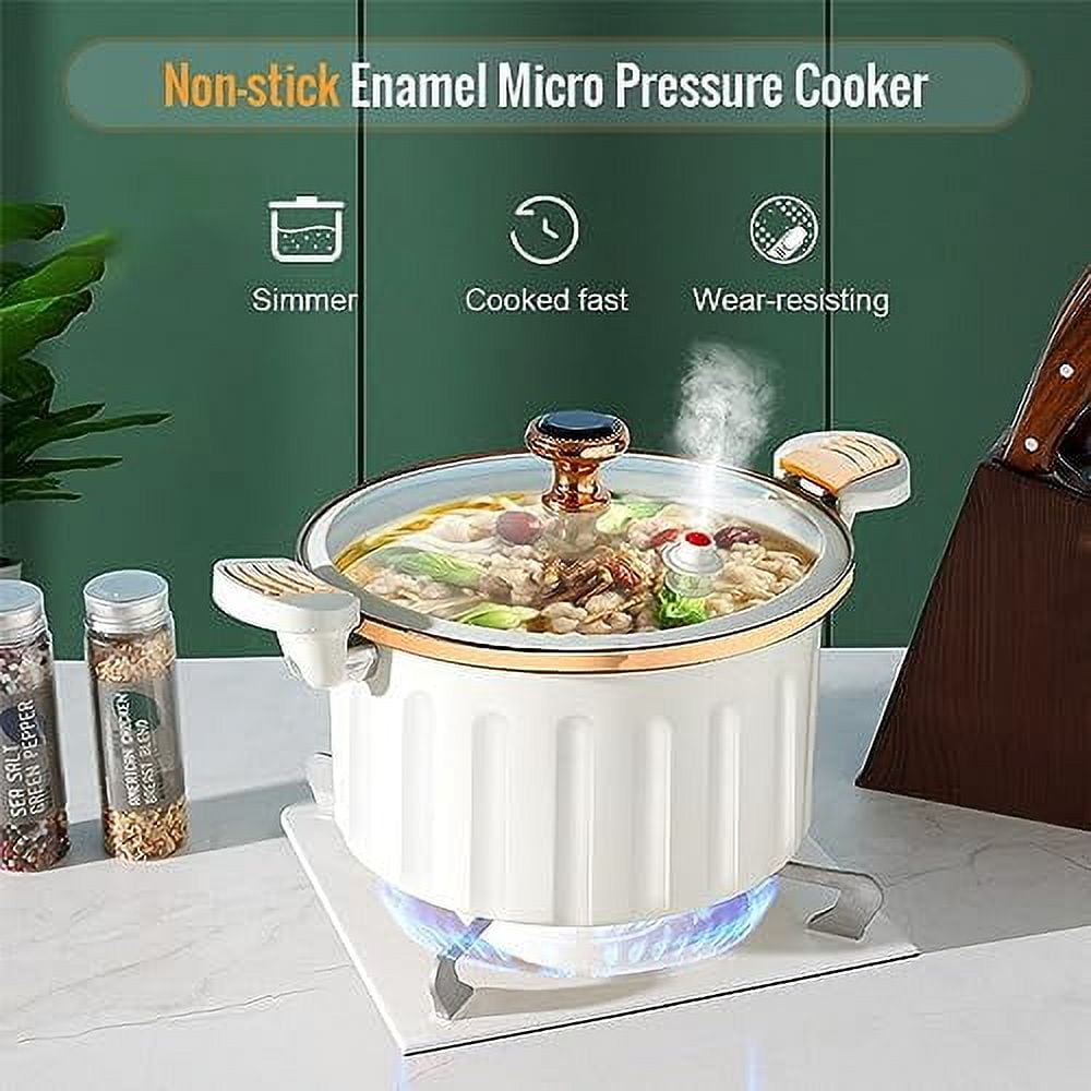 Non-stick Enamel Micro Pressure Cooker, 2023 New Push-Pull Lock ...