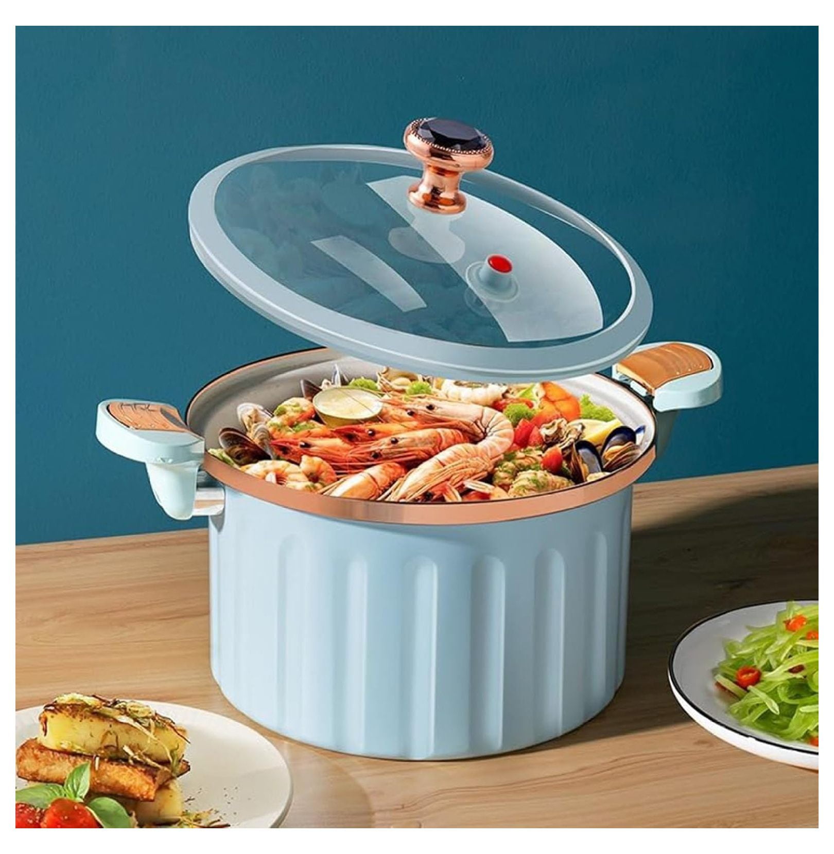 Non-stick Enamel Micro Pressure Cooker,Push-Pull Lock Pressure Cooker ...