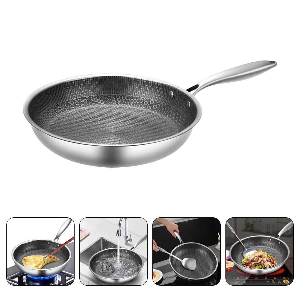 Non-stick Honeycomb Skillet Stainless Steel Pan Frying Skillet Pan ...