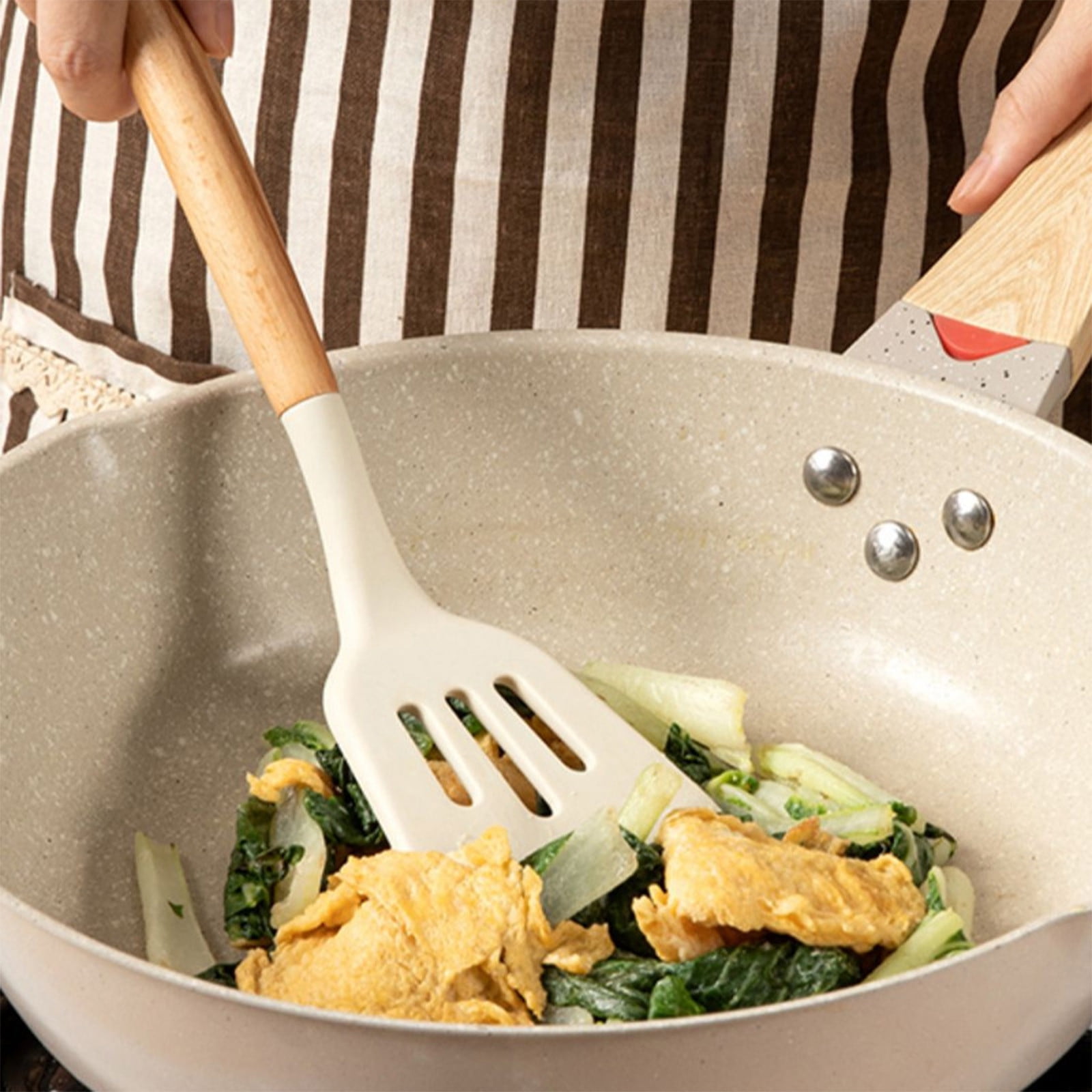 Non-stick Spatula, Silicone Spatula for Nonstick Pans, 1-piece White Food Grade High Heat ...