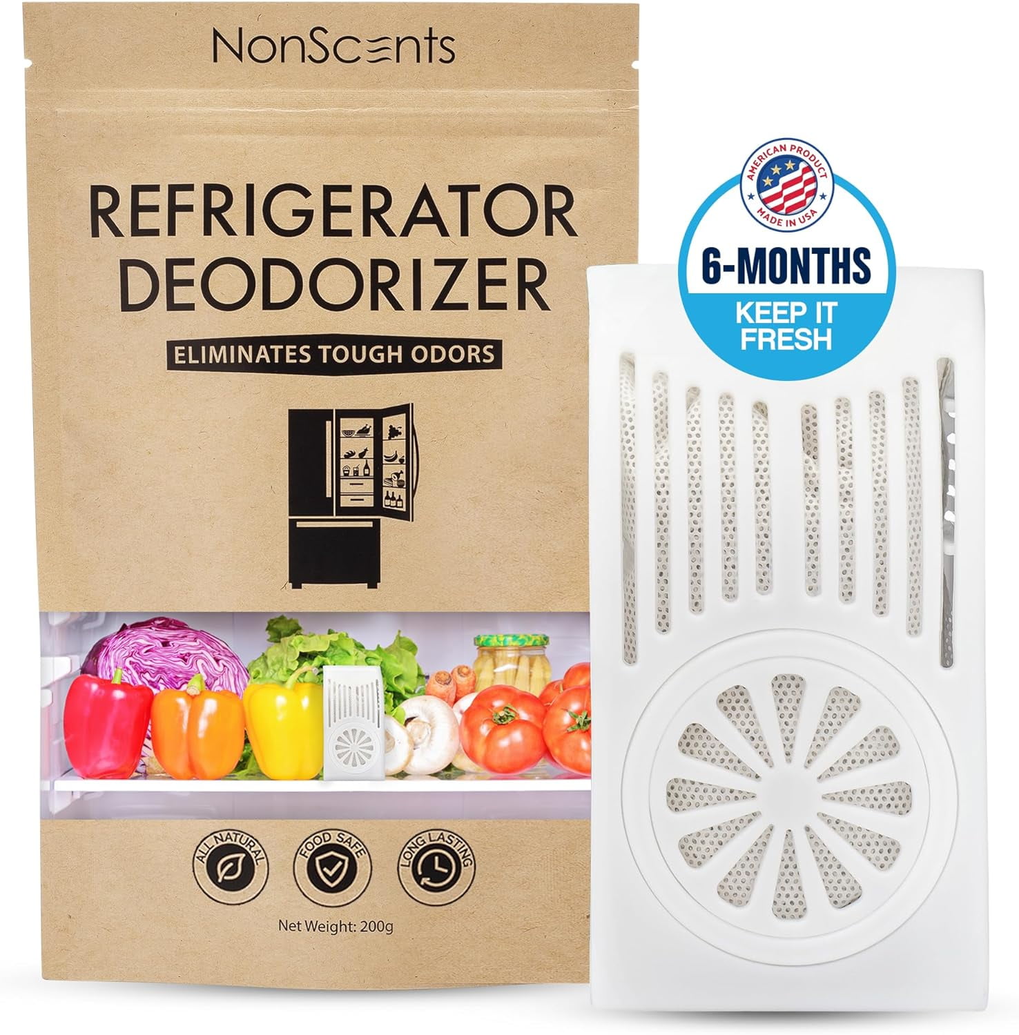 NonScents Fridge & Freezer Deodorizer - Odor Absorber & Freshener ...