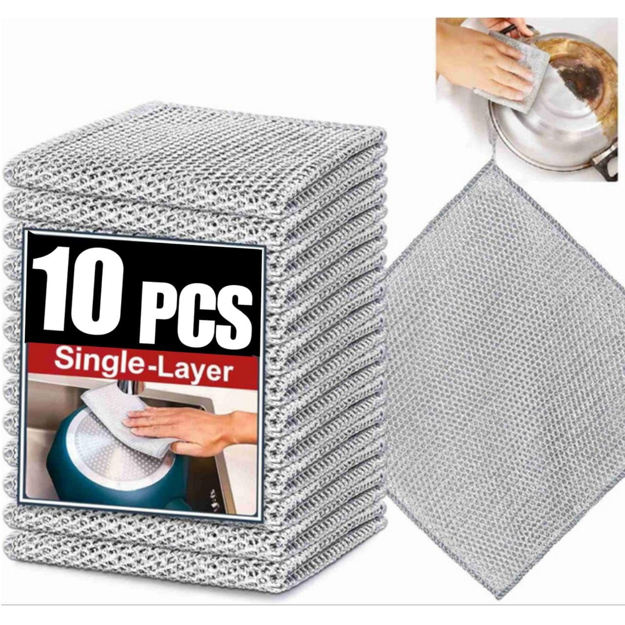 NonScratch Dish Wash Cloth Steel Wire Dish Cloth Wire Dishwashing ...