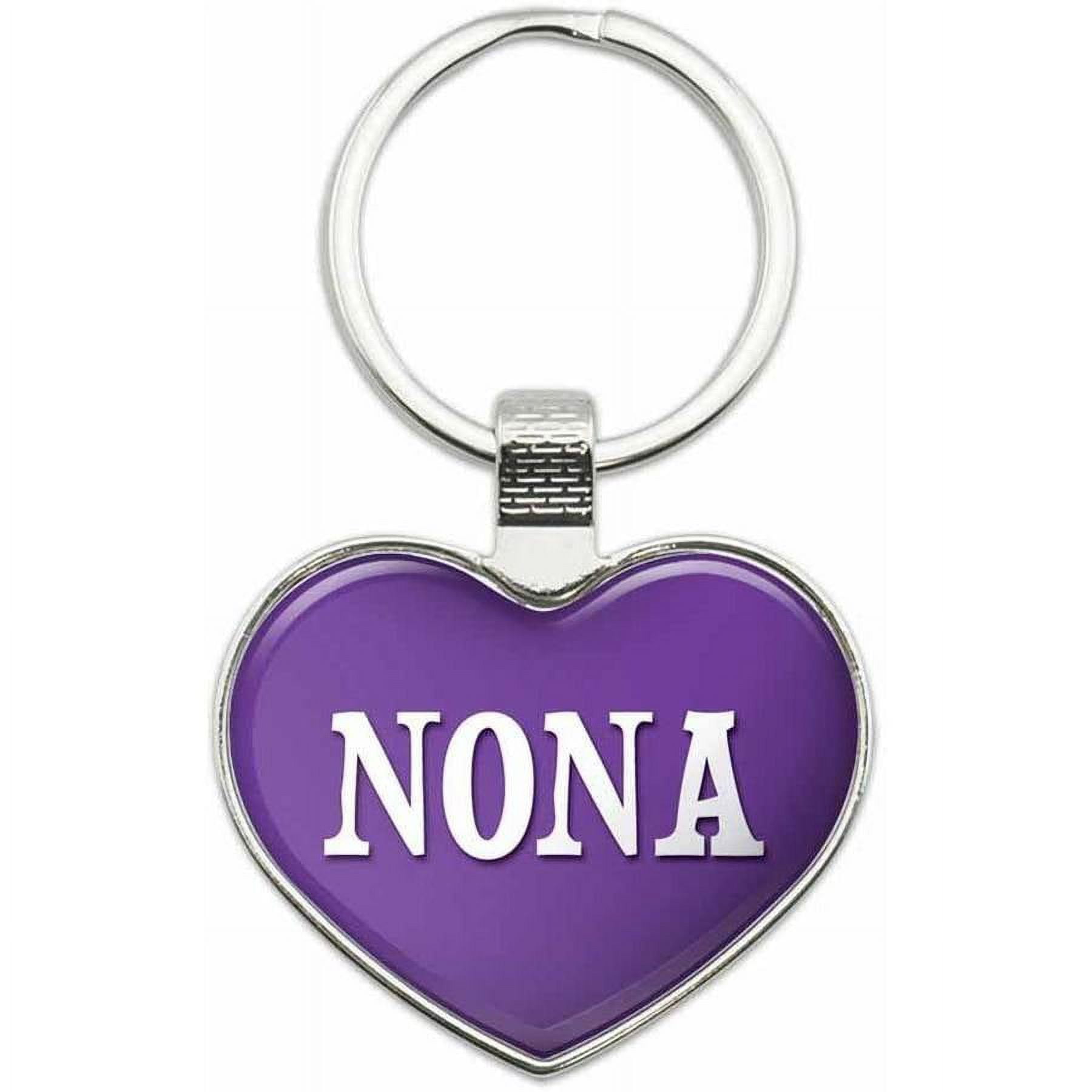 Nona - Names Female Metal Heart Keychain Key Chain Ring, Purple ...