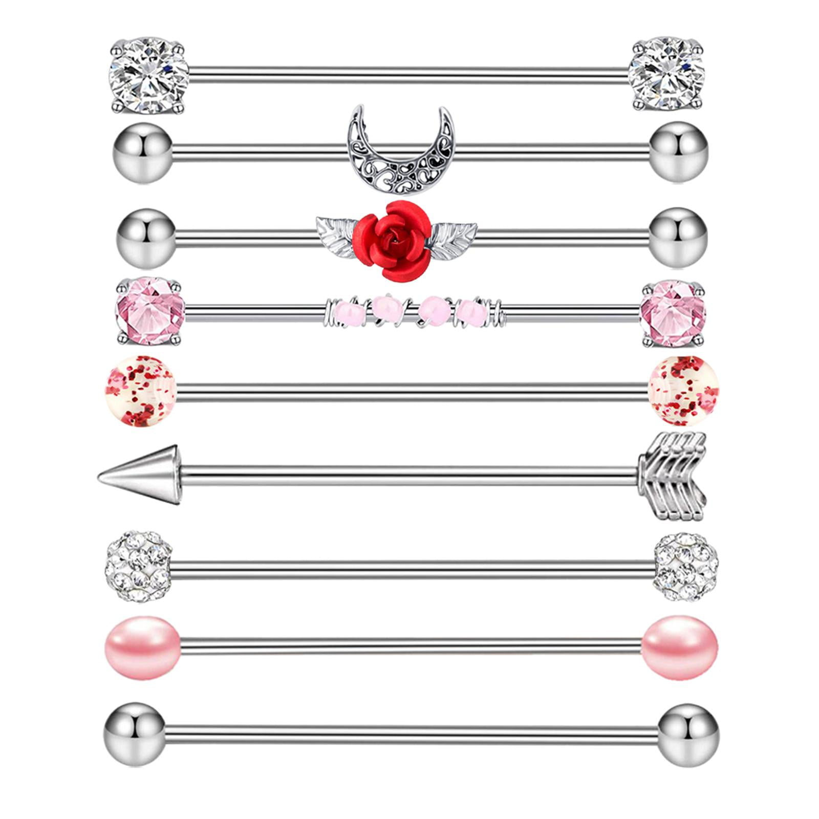 Nonallergenic Stainless Barbell Industrial Ears Industrial Body Lip Ear ...