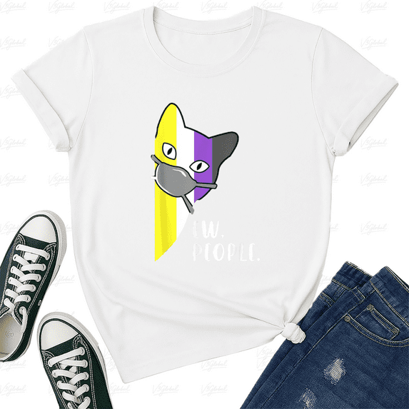 Nonbinary Pride Cat Ew People Funny Enby Mood Graphic up to Size 5XL ...