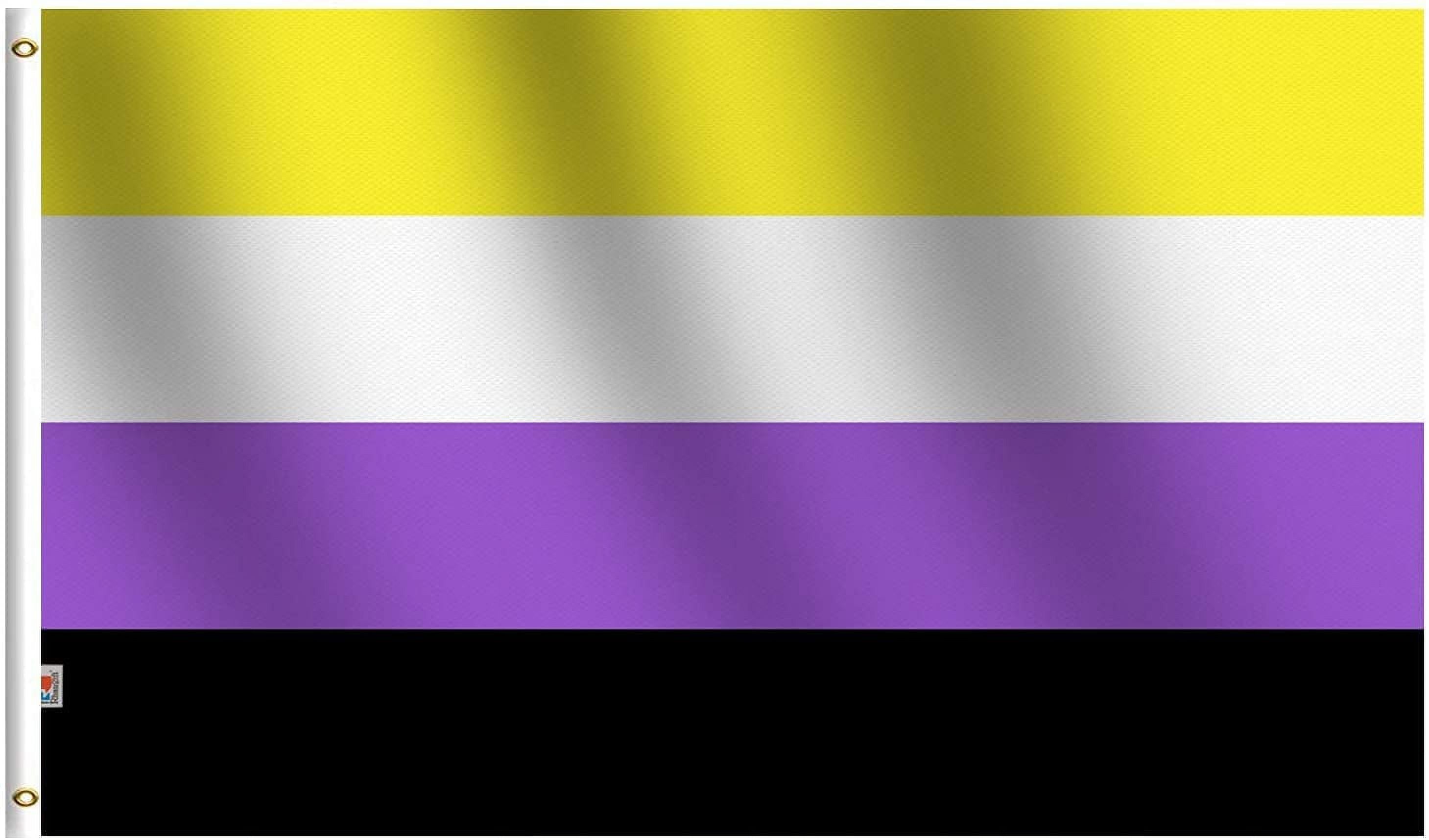 Nonbinary Pride Flag, 3Ply Polyester Heavy Duty Double Sided LGBTQIA ...