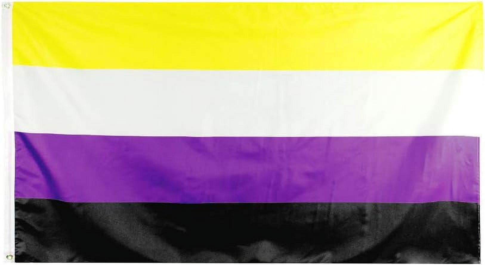 Nonbinary Pride Flag - LGBTQIA Non Binary NB Gender Rainbow Banner ...