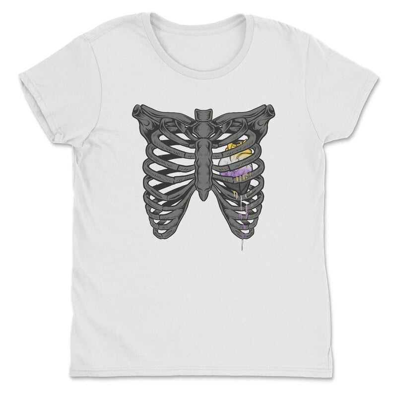 Nonbinary Pride Shirt, LGBT T-shirt, Enby Flag, Transgender, Rib Cage ...