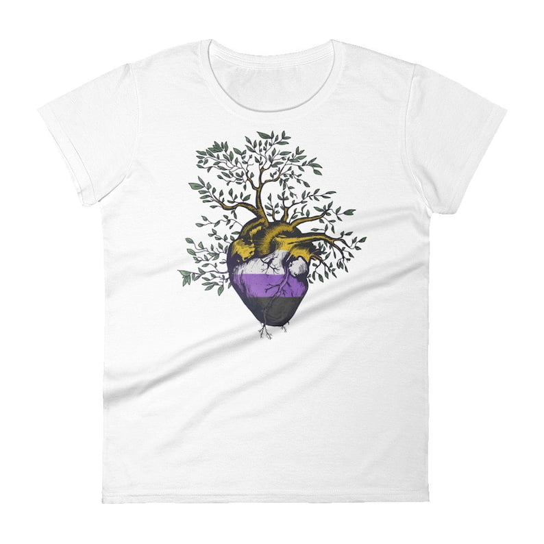 Nonbinary Pride Shirt, NB Flag Tee, LGBT T-shirt, Heart Tree of Life ...