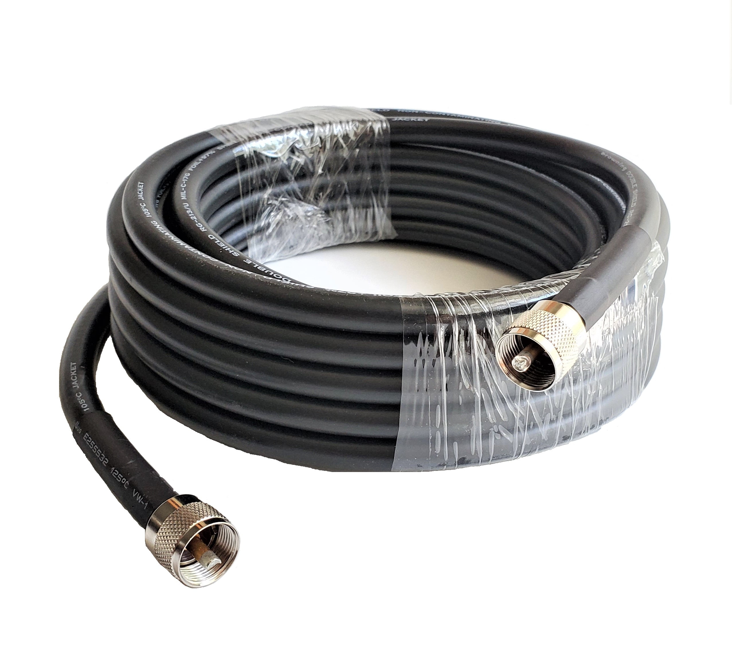 25 ft RG213U Type Noncontaminating Double Shield Coaxial Cable with UHF ...