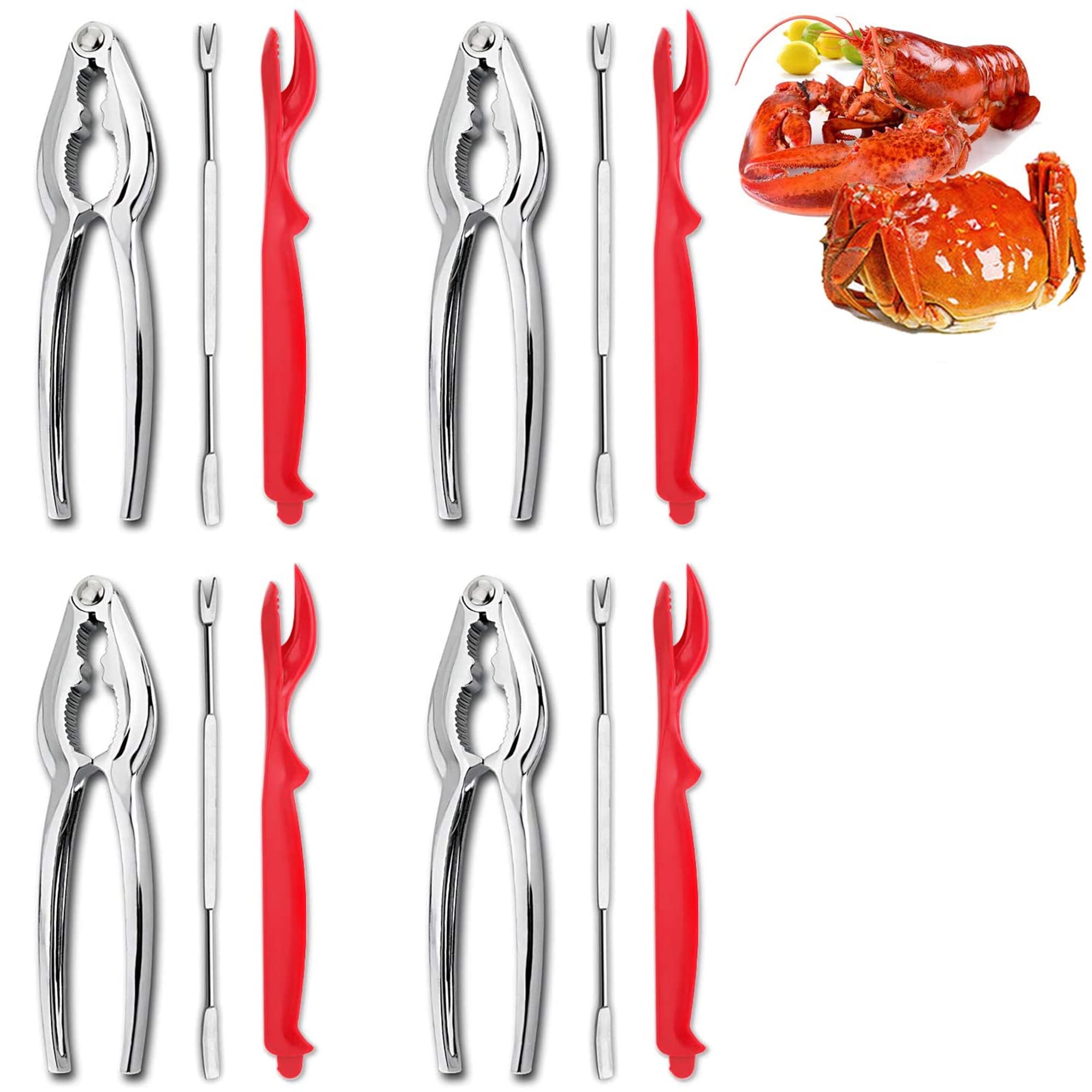 12-pieces Crab & Lobster Crackers and Tools Set Includes 4 Crab Leg ...