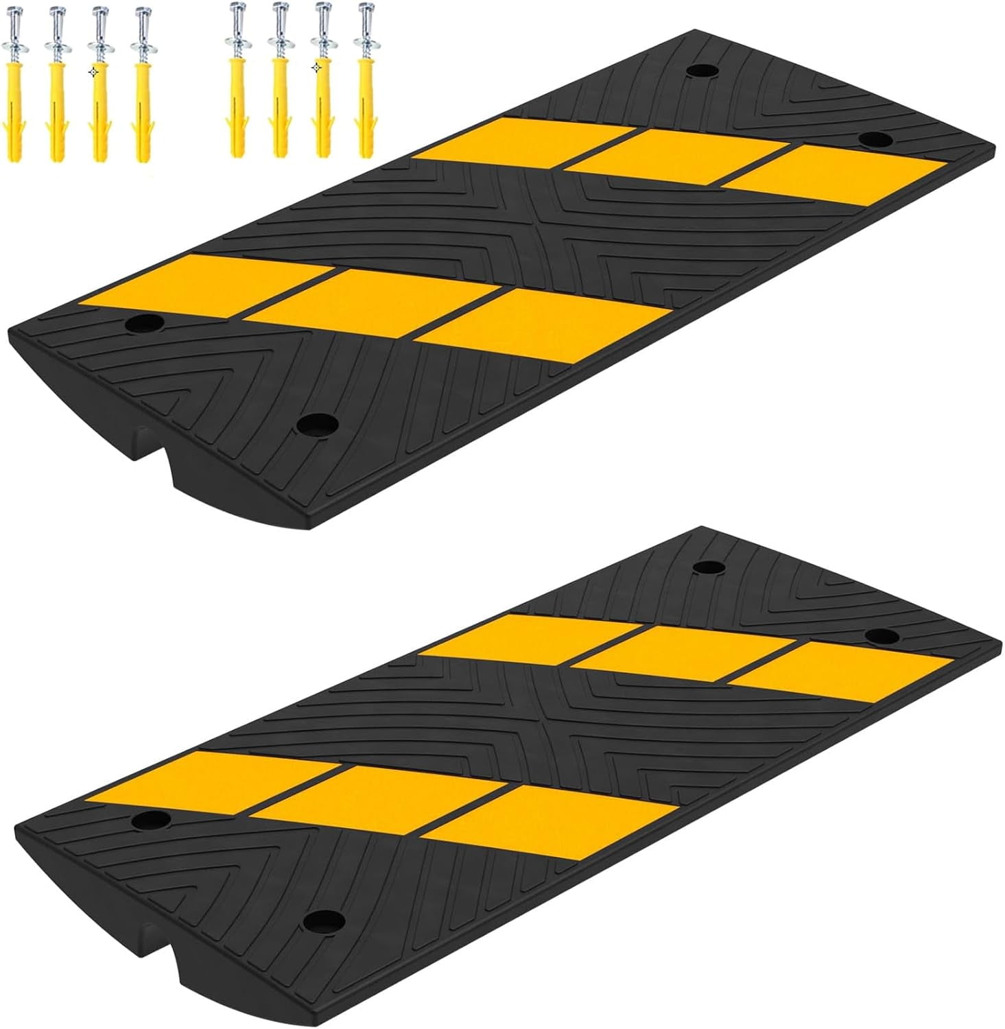 None Car Driveway Ramps Rubber Curb Ramp 22000lbs Load Capacity 2.6INCH ...