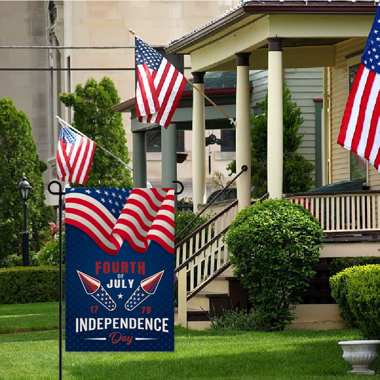 None Garden Flag American Flag, US Garden Flags Double Sided, Vivid ...