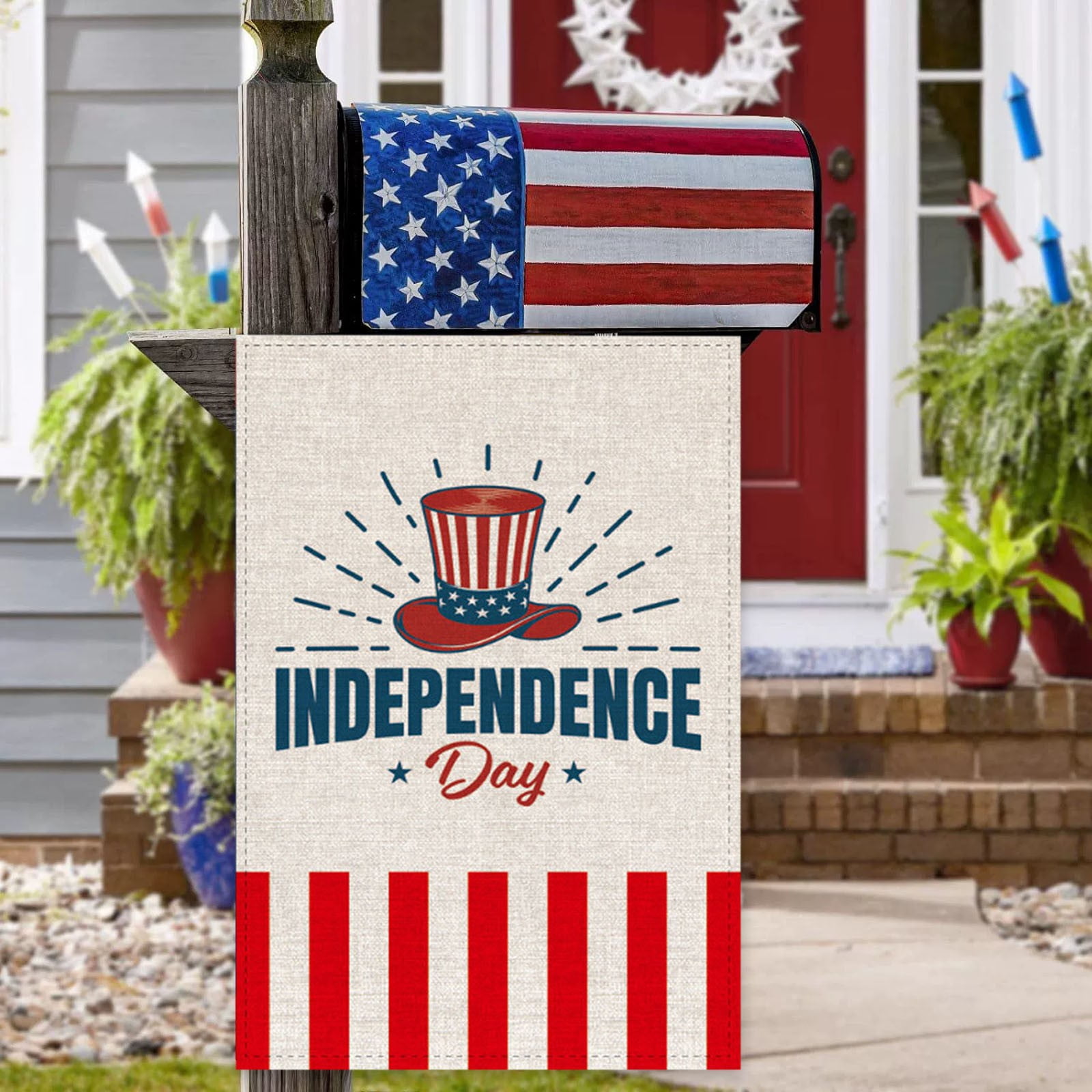 None Garden Flag American Flag, US Garden Flags Double Sided, Vivid ...