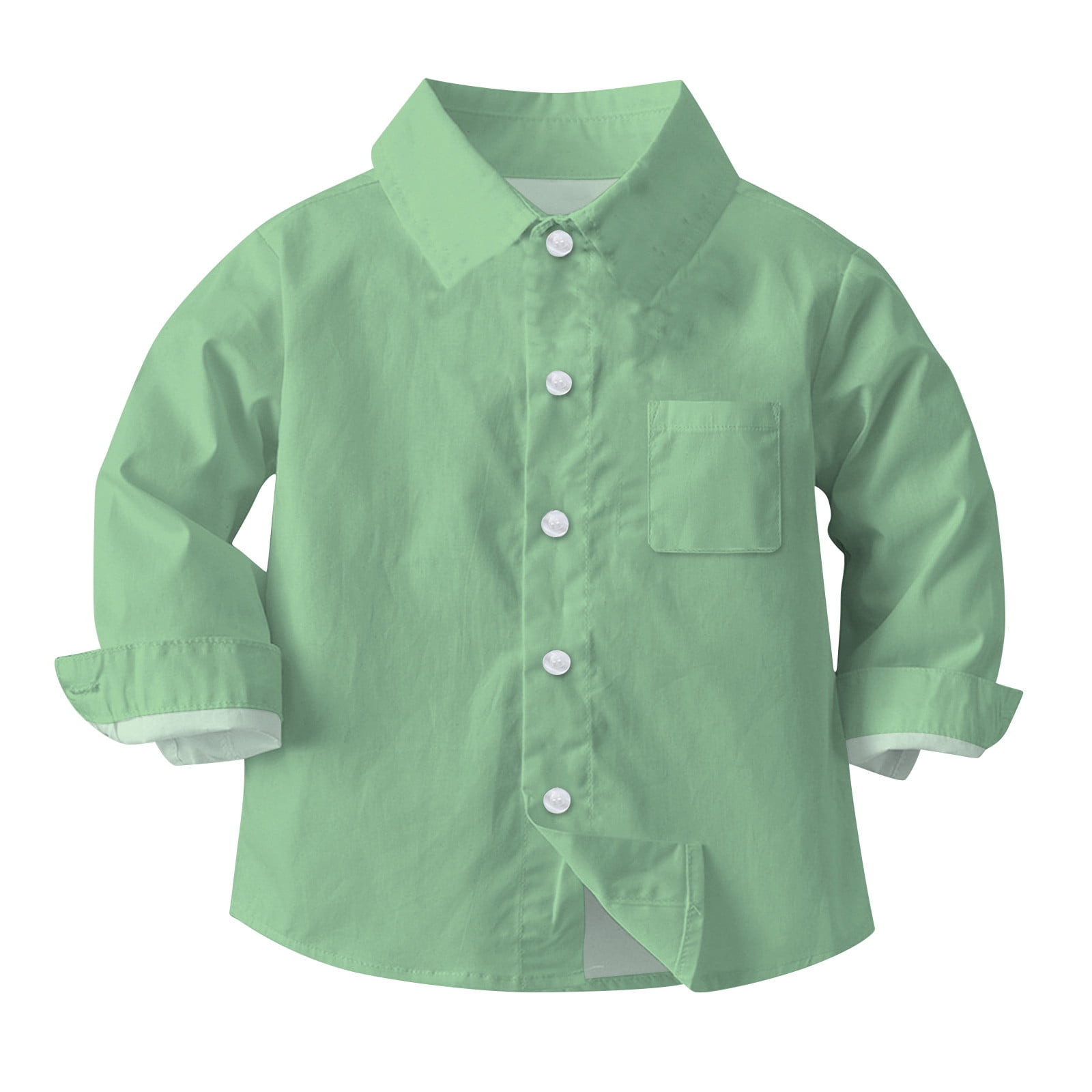 None Plain Clothes for Toddlers Green Comfortable Kids Round Neck ...