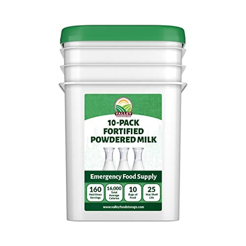 Nonfat Milk Powder 10-Bag Bucket, 158 Oz | Fortified with Vitamin A ...
