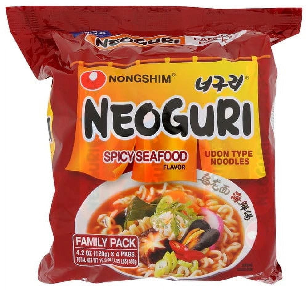 Nong Shim Noodle Neoguri SPC 4PK 16.9 oz, Spicy Seafood Soup, Instant ...