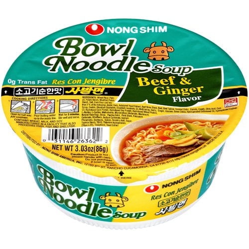 Nongshim Bowl Noodle Savory Beef Ramyun Ramen Noodle Soup Bowl, 3.03oz ...