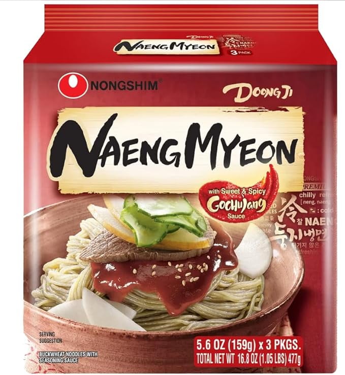 Nongshim DoongJi Korean Cold Buckwheat Noodles, Sweet Spicy Gochujang ...
