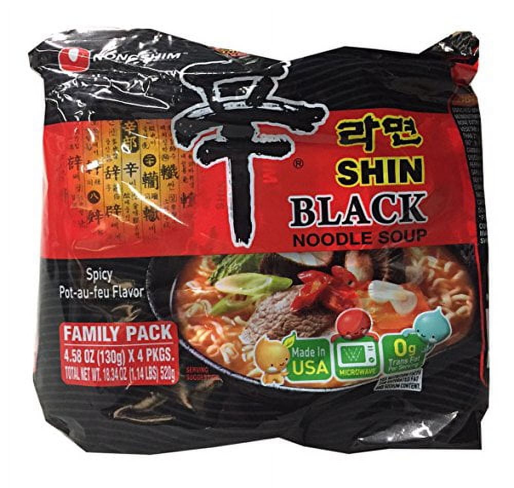 Nongshim Korean Spicy Instant Noodles Soup, Shin Black Ramen Family ...