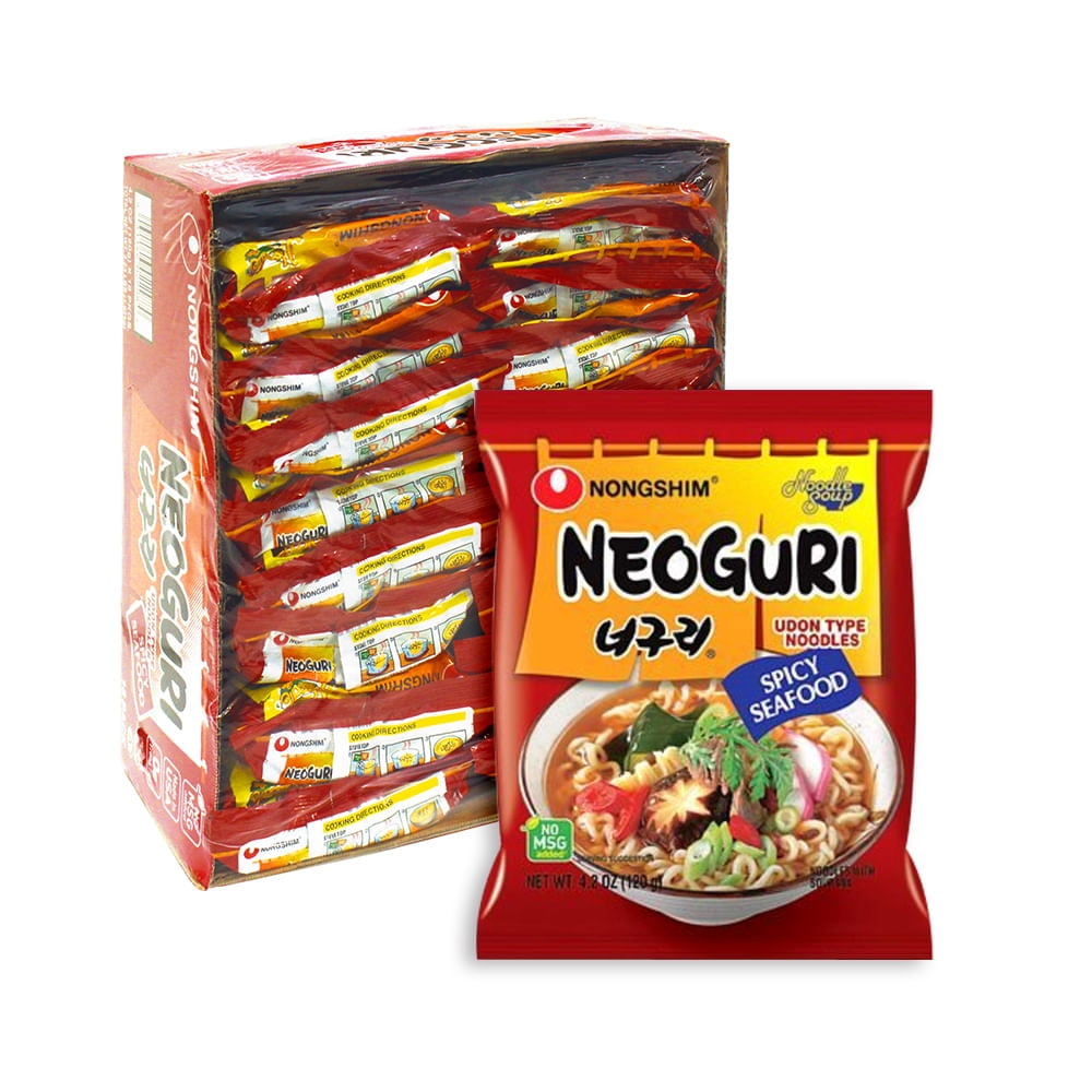 Nongshim Neoguri Spicy Seafood Ramen, Udon-Style Thick Noodles, 4.2 oz ...