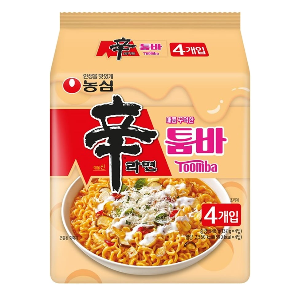 [Nongshim] Shin Ramen Toomba Noodle 137g*4ea / Korean Shin Ramyun - Walmart.com