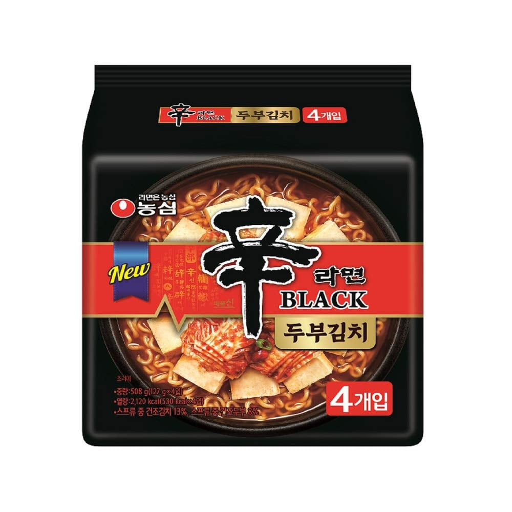 [Nongshim] Shin Ramyun Black Tofu & Kimchi Noodles (Pack of 4) / Hot ...
