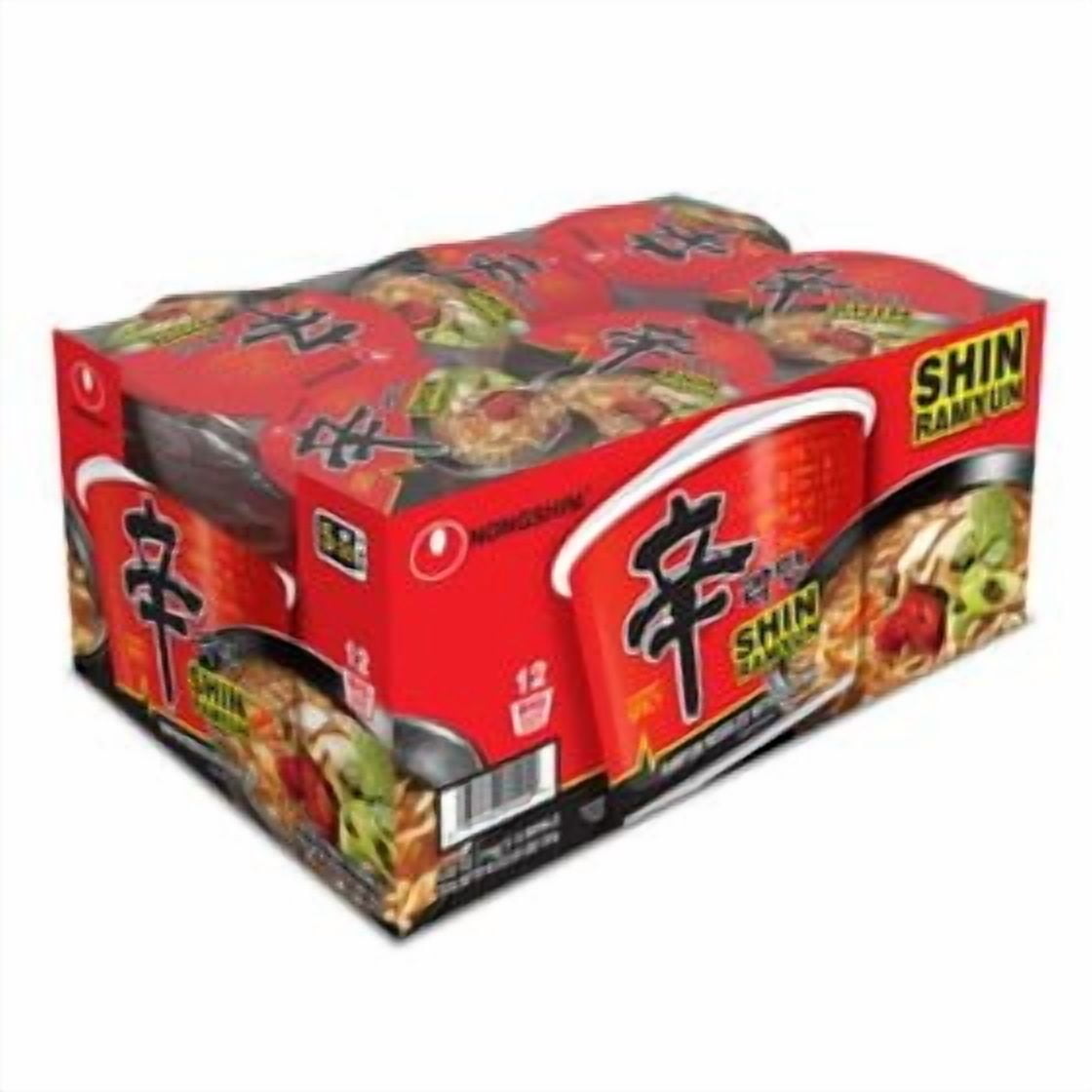 Nongshim Shin Ramyun Spicy Beef Ramen Noodle Soup 4.02 oz., 12 count ...