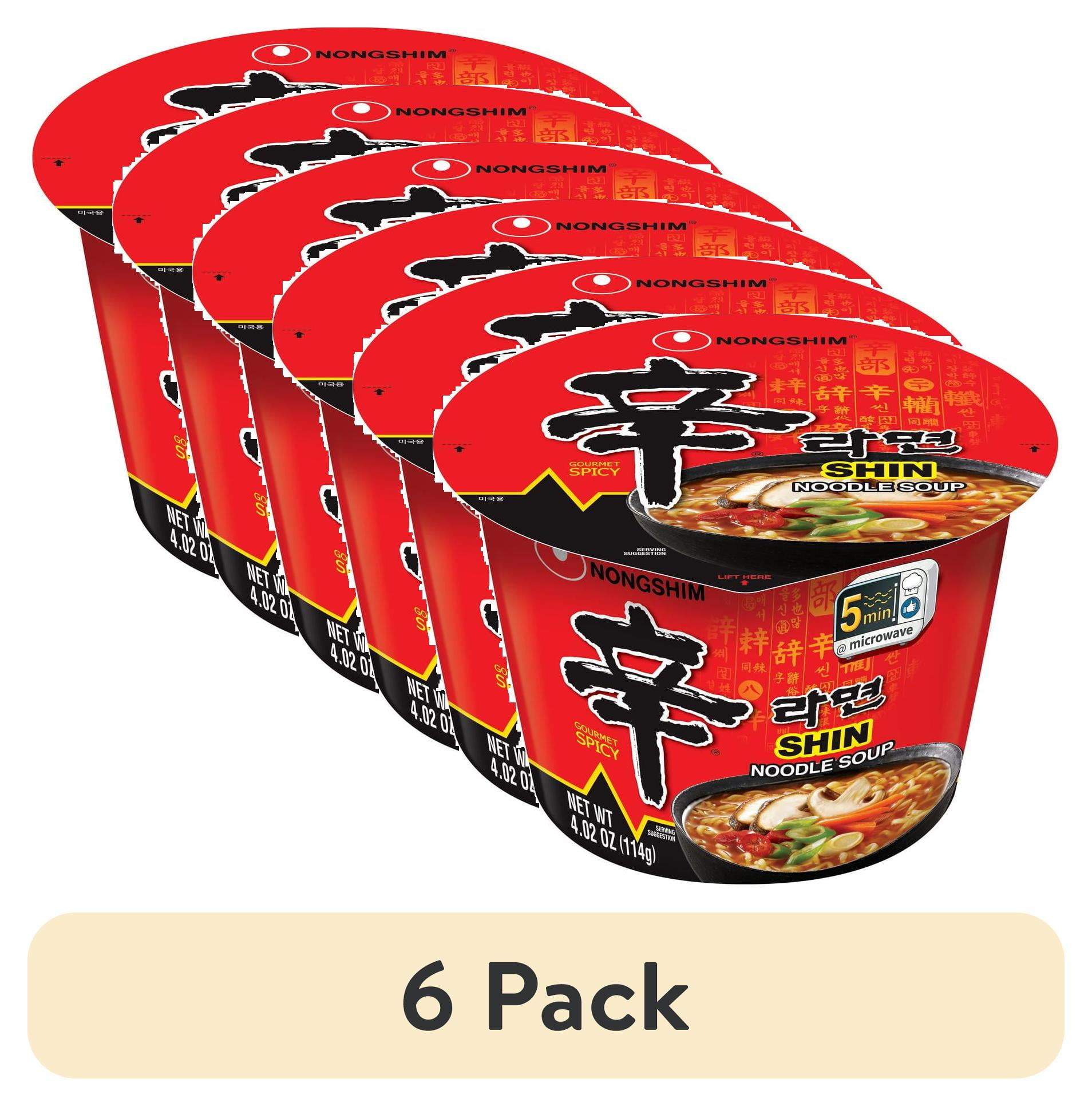 (6 pack) Nongshim Shin Ramyun Spicy Beef Ramen Noodle Soup Big Bowl ...