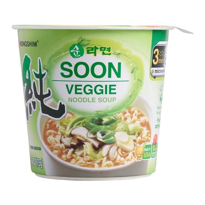 Nongshim Soon Veggie Noodle Soup Cup 2.64 oz. 3 ea Pack of 3 - Walmart.com