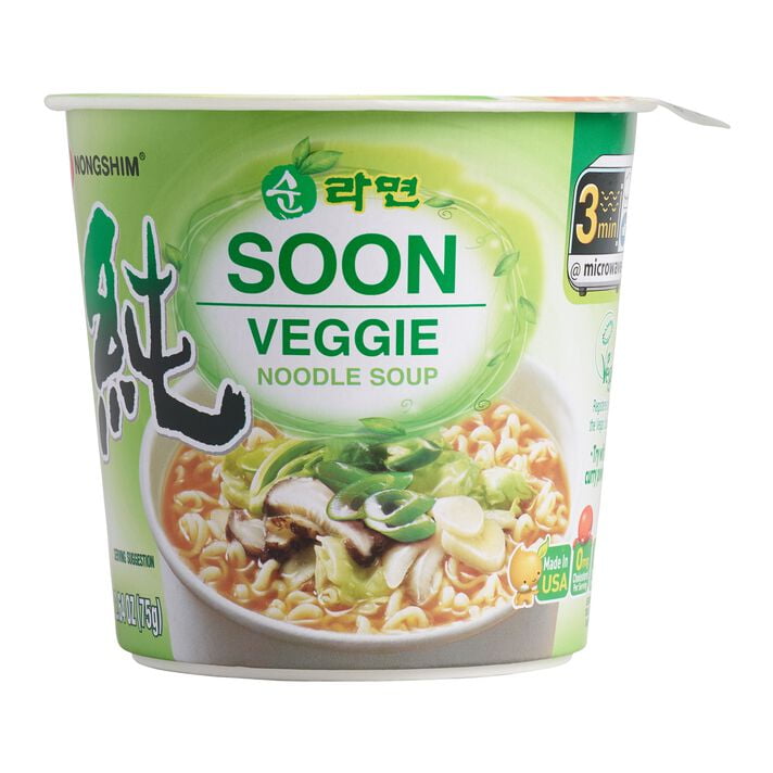 Nongshim Soon Veggie Noodle Soup Cup 2.64 oz. 3ea - Walmart.com