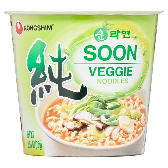 Nongshim Soon Veggie Savory Vegan Ramyun Ramen Noodle Soup Cup, 2.64oz ...