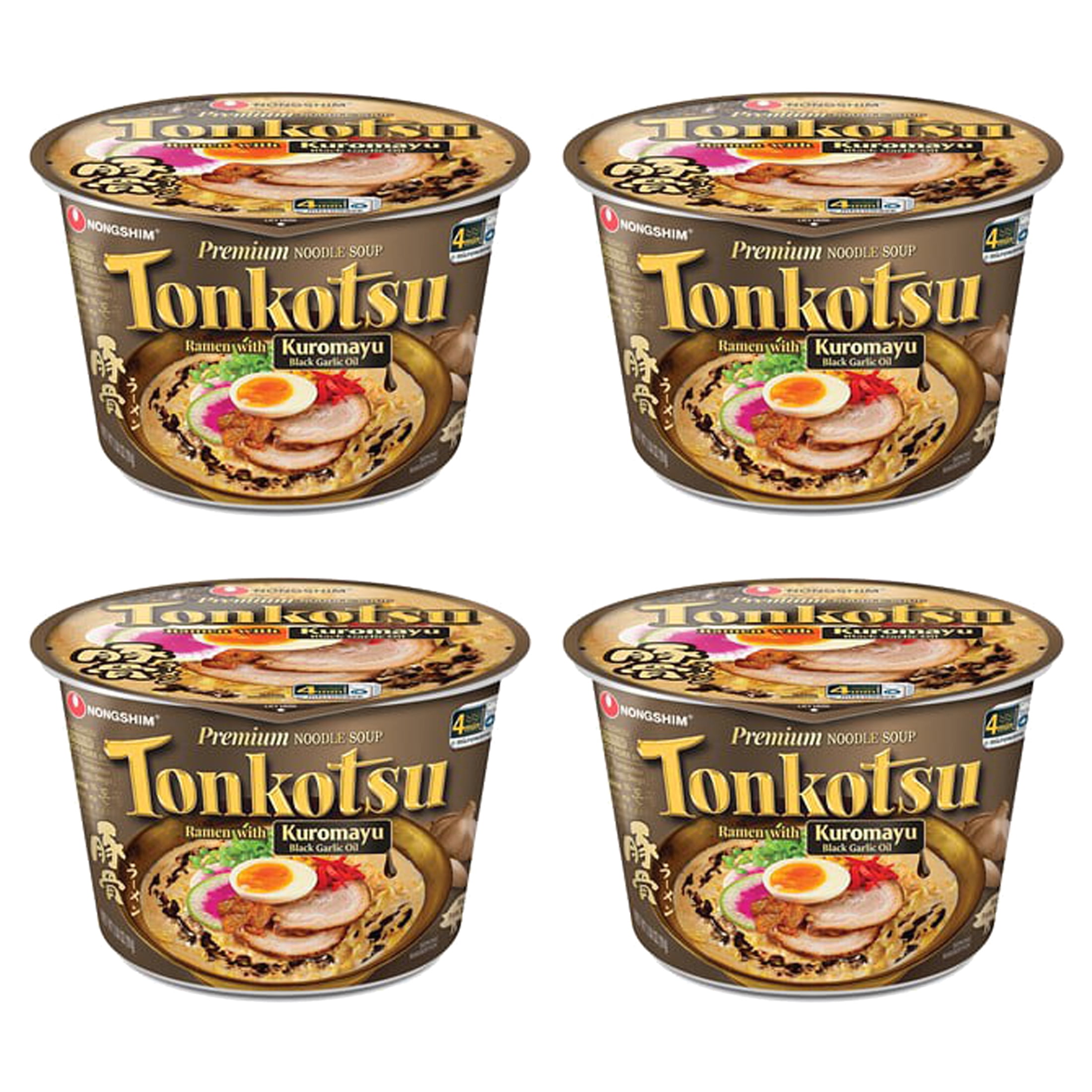 (4 pack) Nongshim Tonkotsu Spicy Pork & Black Garlic Ramyun Premium ...