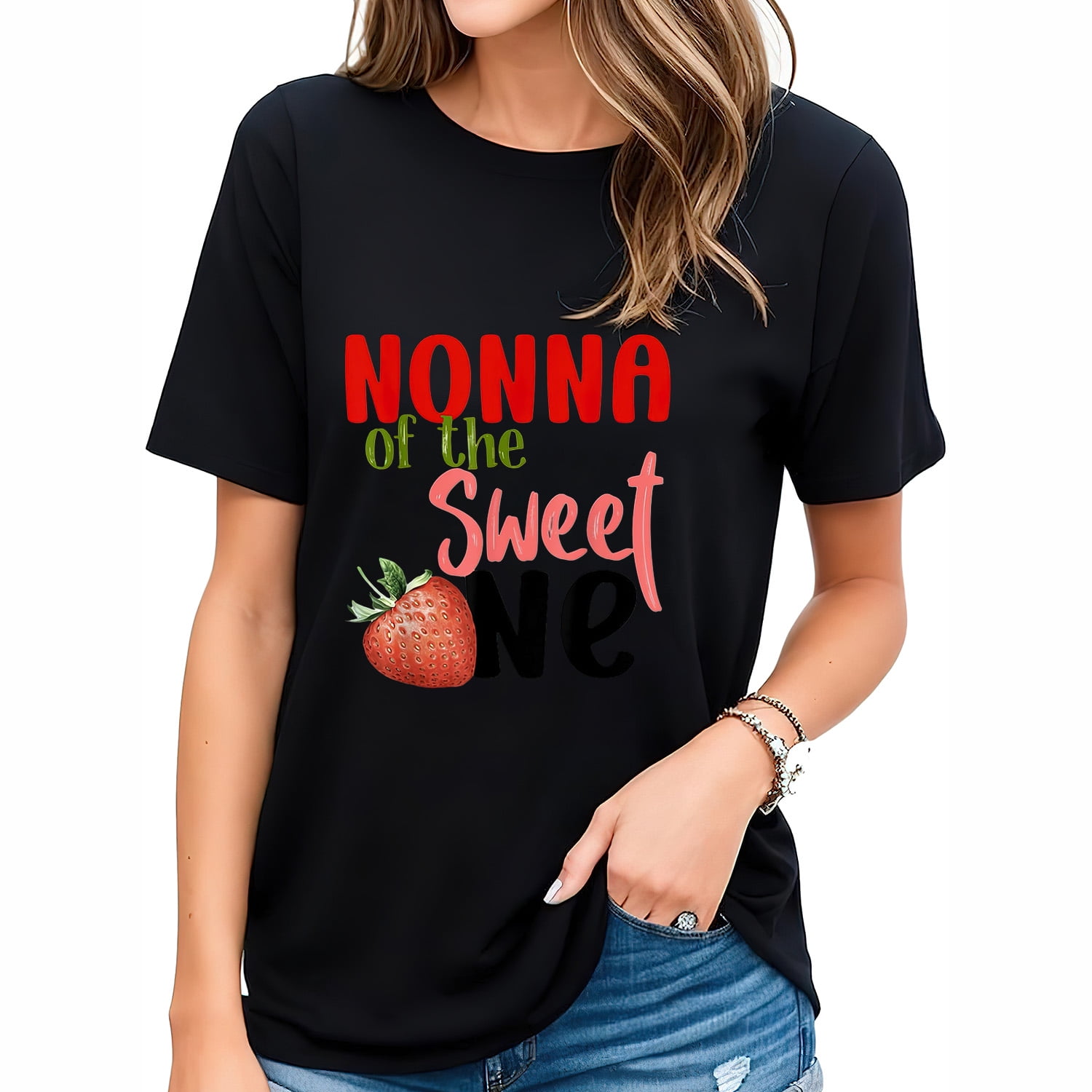 Nonna The Sweet One Strawberry Birthday Family Party T-Shirt - Walmart.com
