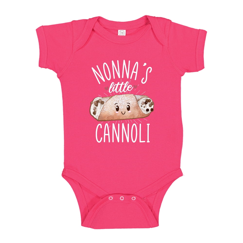 Nonna's Little Cannoli Baby Bodysuit One Piece 6 mo Cyber Pink ...