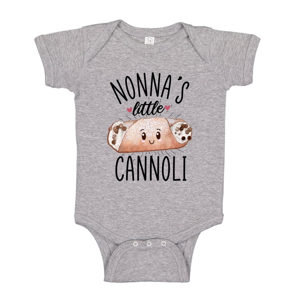 Nonna's Little Cannoli Baby Bodysuit One Piece NB Athletic Heather ...