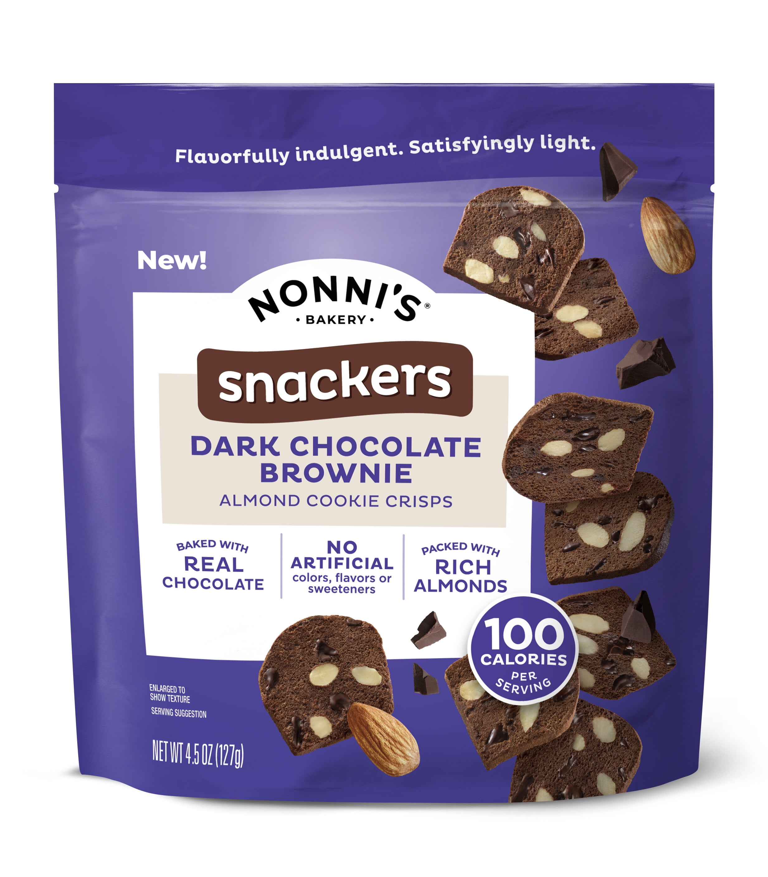 Nonni's Bakery Snackers Dark Chocolate Brownie Almond Cookie Crisps 4 ...