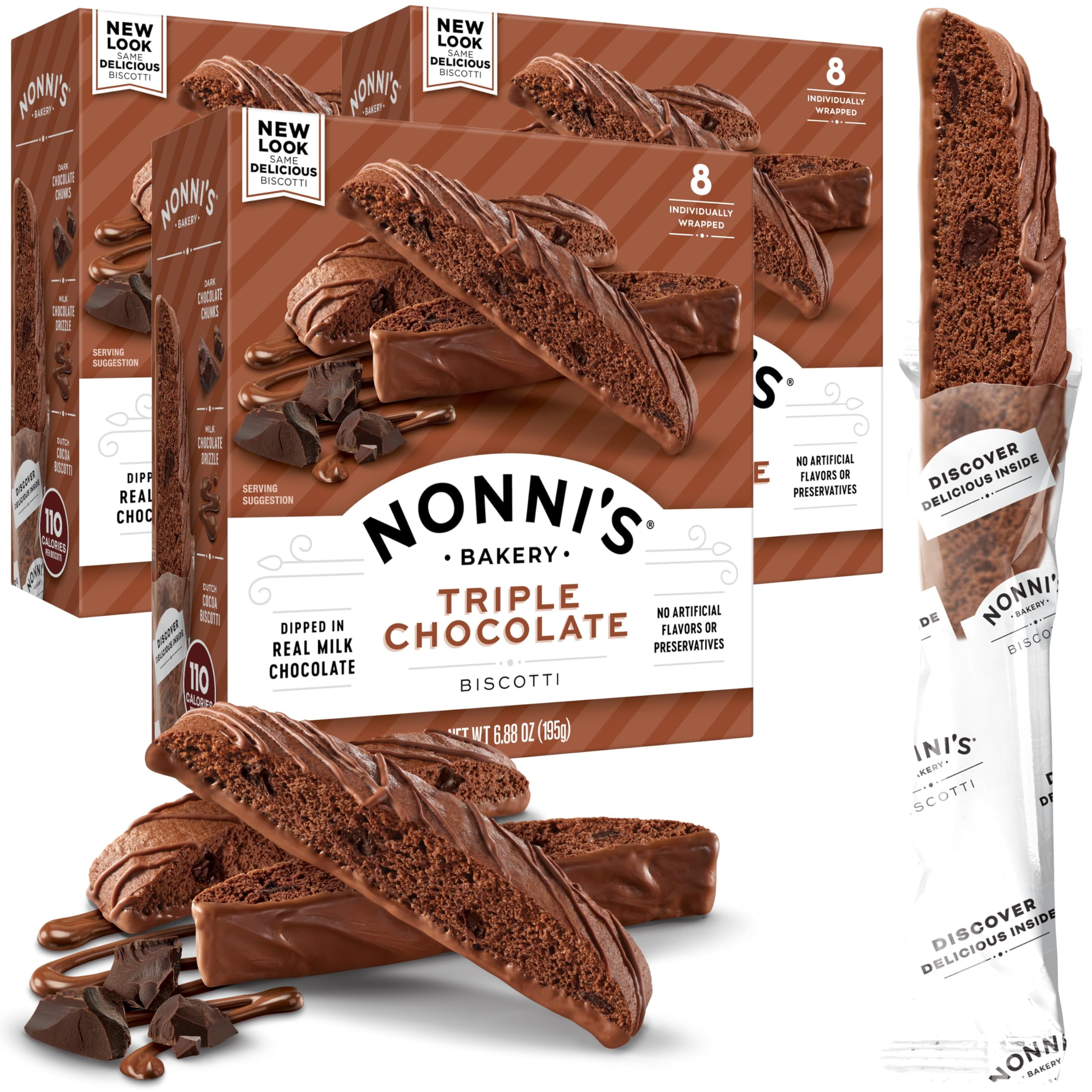Nonni's Chocolate Biscotti Italian Cookies - H2FSD3 Boxes Chocolate ...