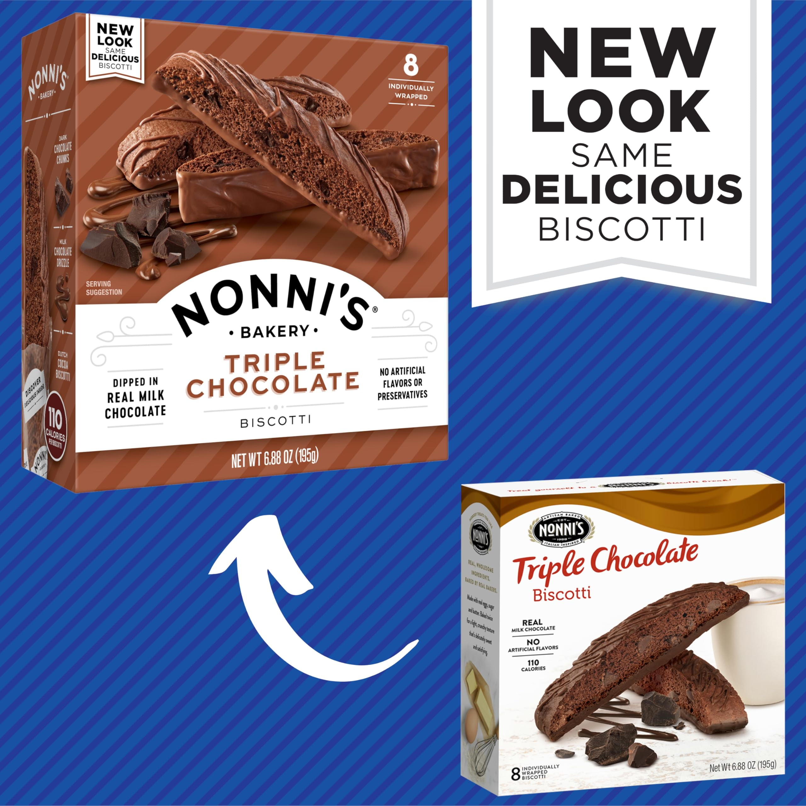 Nonni's Chocolate FEV6 Biscotti Italian Cookies - 3 Boxes Chocolate ...