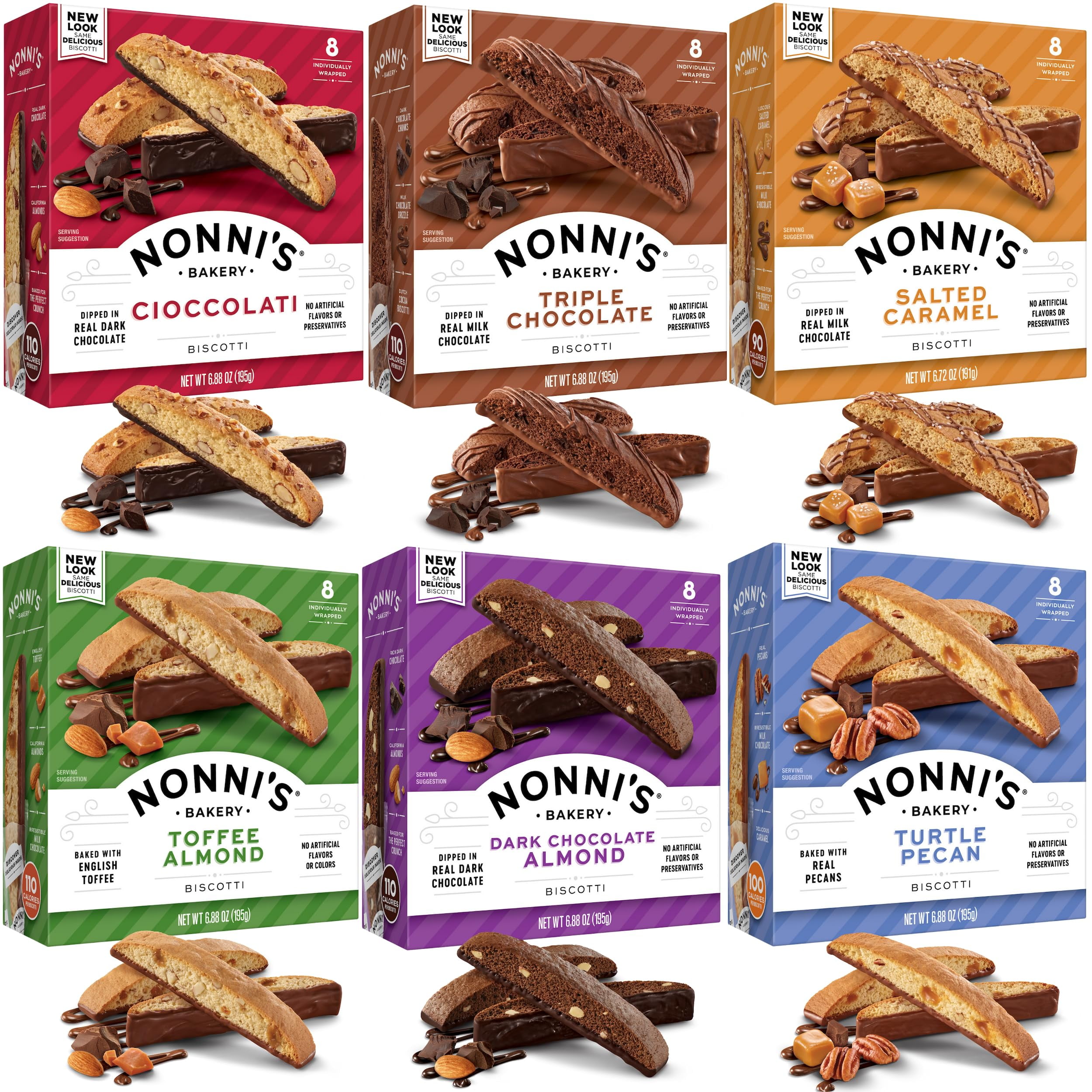 Nonni's Italian Biscotti Variety SSF20 Pack - 6 Assorted Snack for ...