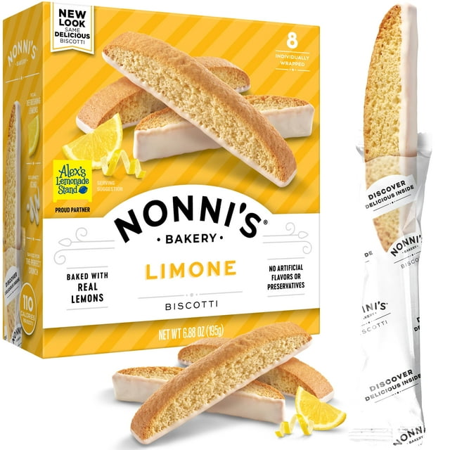 Nonni's Limone Biscotti Italian Cookies - BSL1 Lemon Cookies - Biscotti ...
