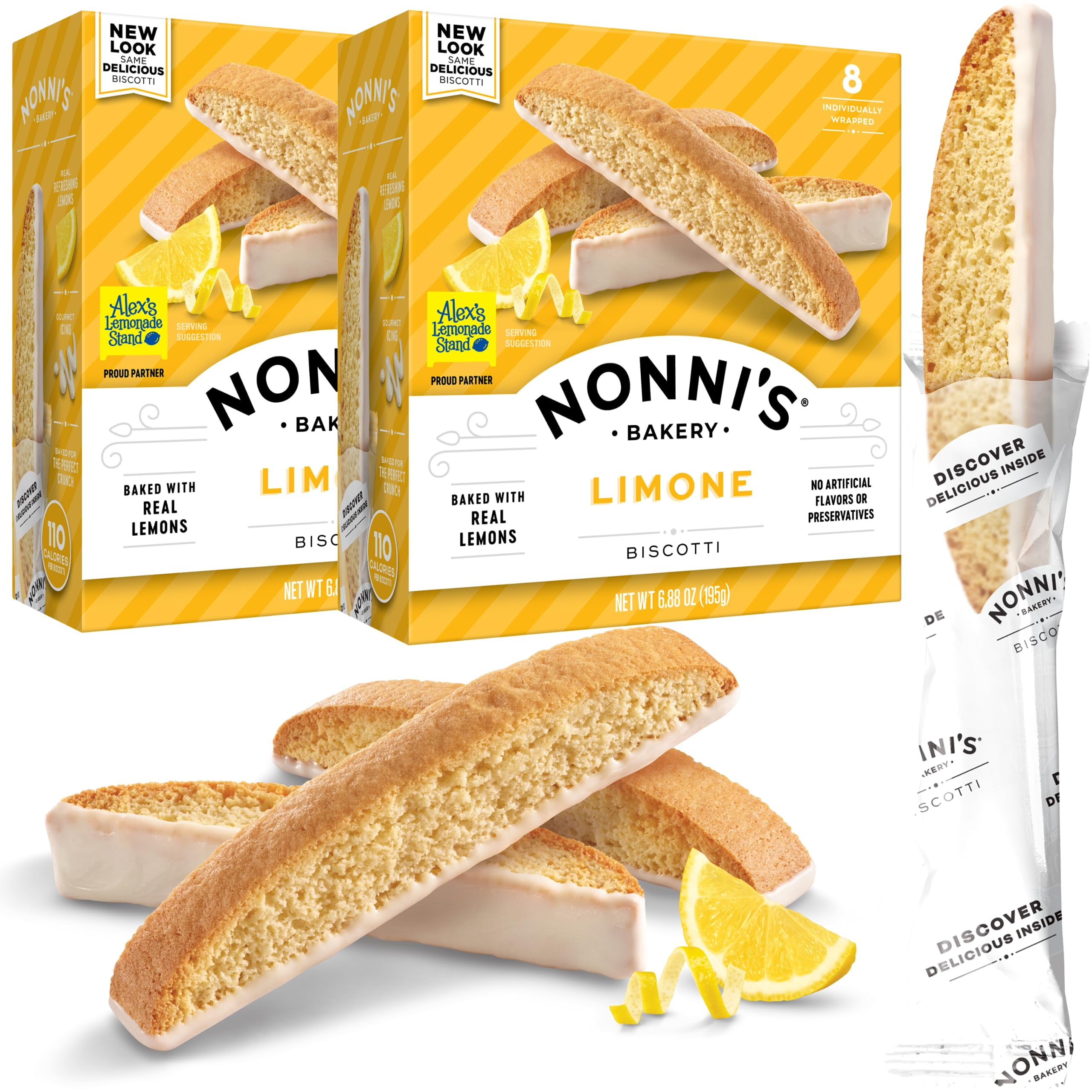 Nonni's Limone Biscotti Italian MMF7 2 Boxes Lemon Biscotti ...