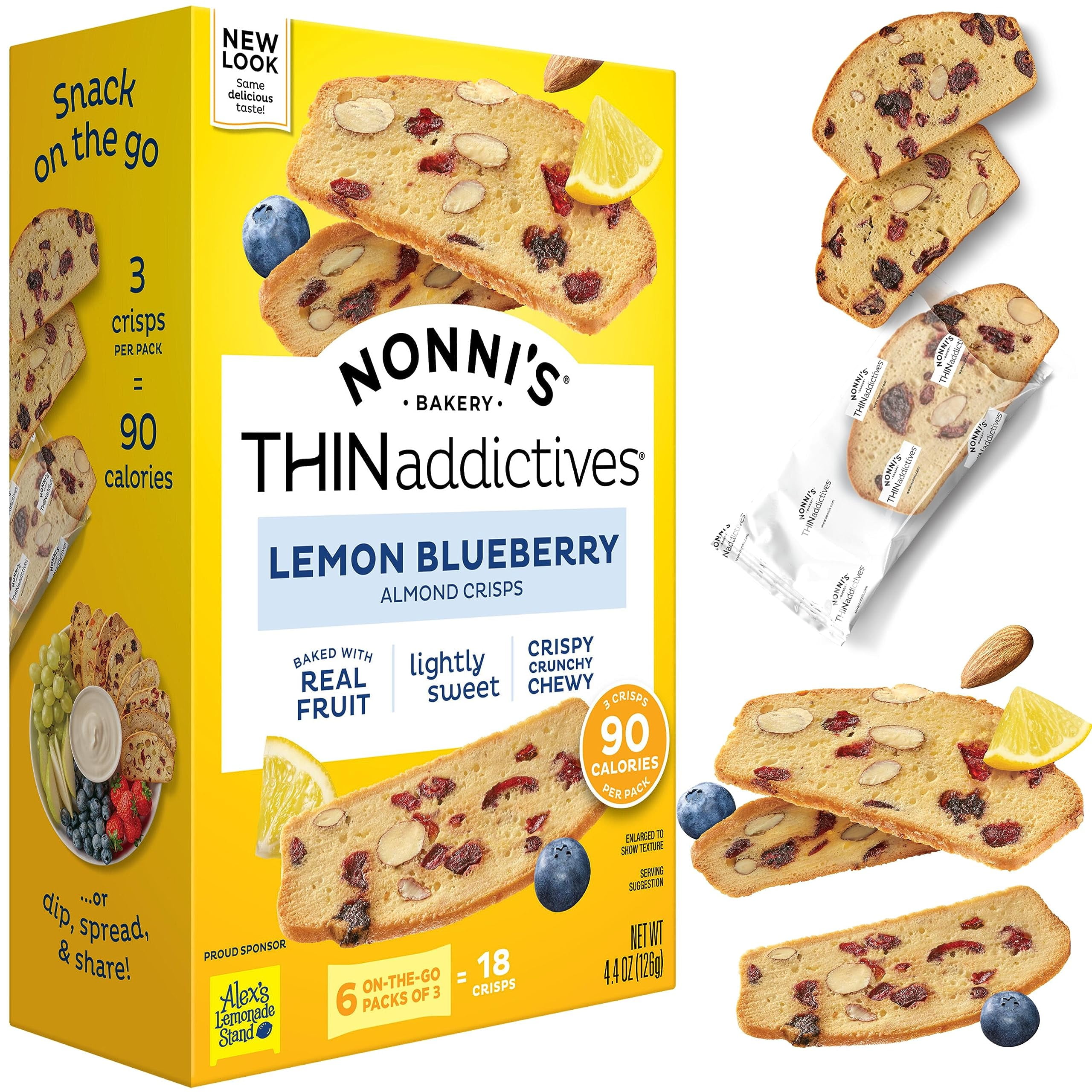 Nonni's THINaddictives Almond Thin KEF16 Cookies - Lemon Blueberry ...