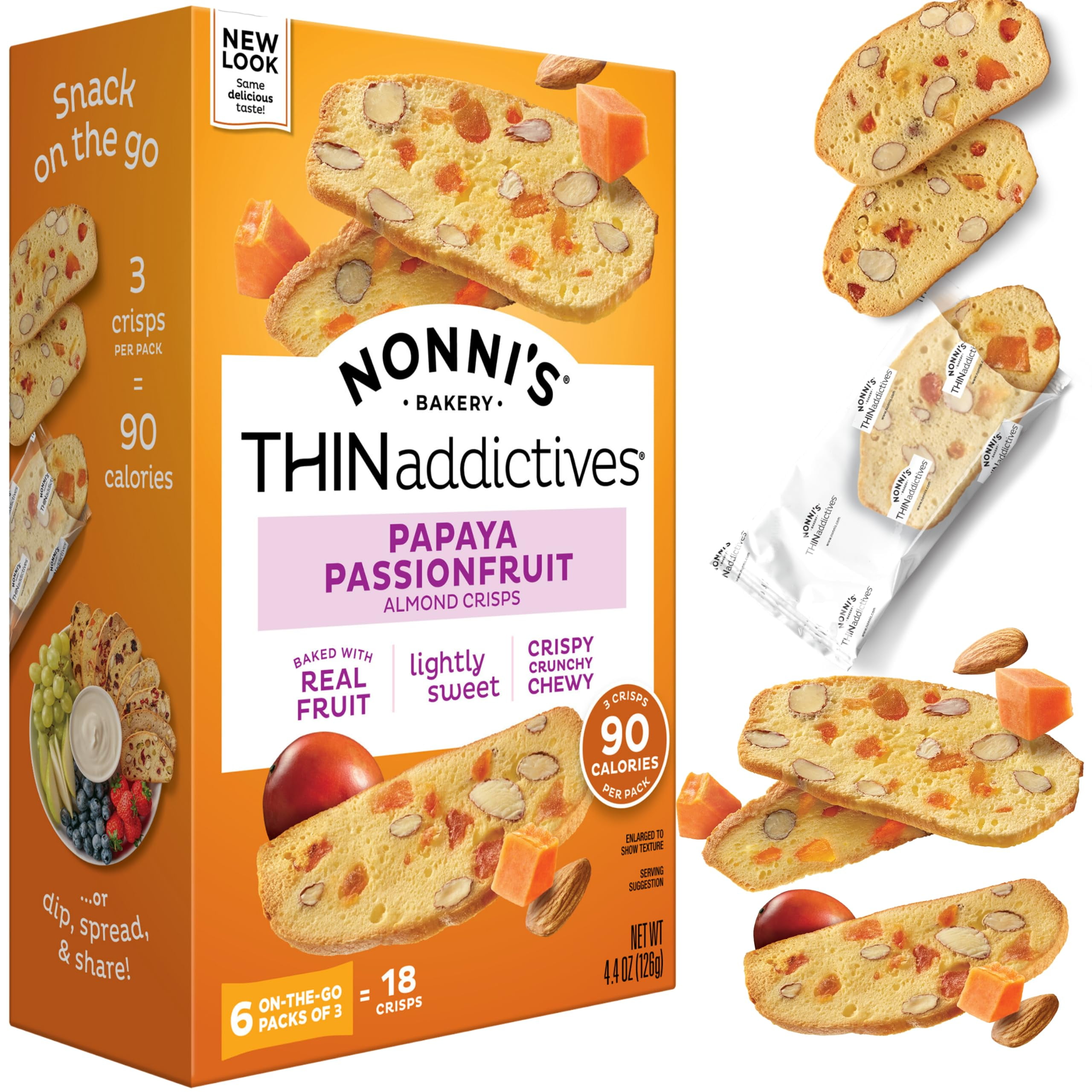Nonni's THINaddictives Almond Thin MMF7 Cookies - Papaya & Passionfruit ...
